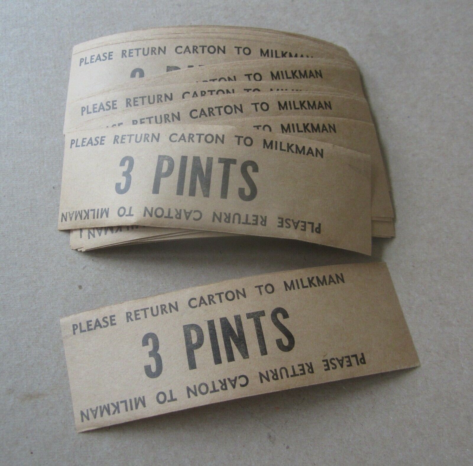 Lot of 50 Old Vintage - MILKMAN - 3 PINTS - LABELS / MILK CARTON TAPE ...